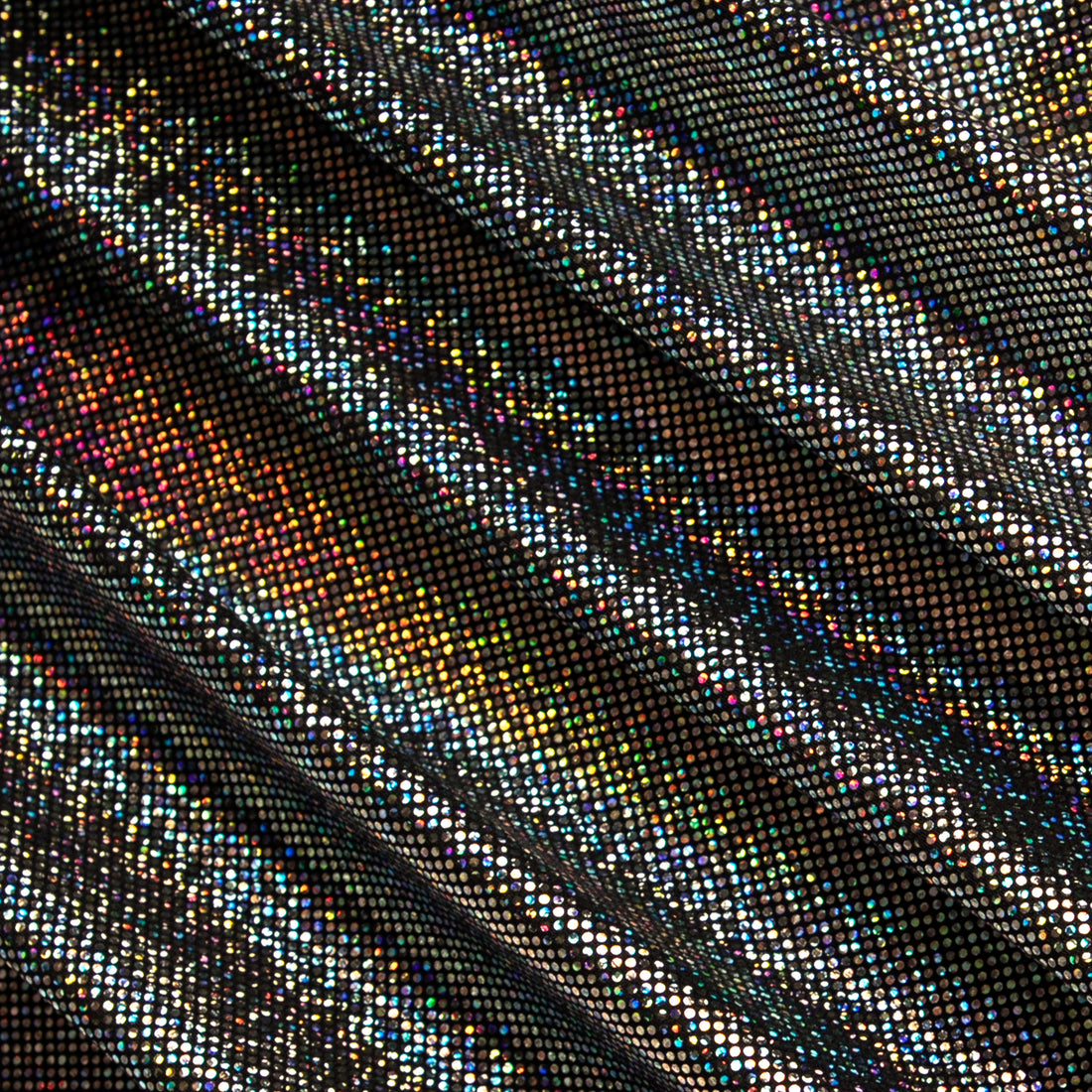 Black/Silver Hologram Dot Hologram Fabric – The Line Up